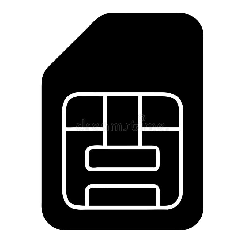 Sim Card Vector Black Modern Digital Communication Design Graphic Stock ...