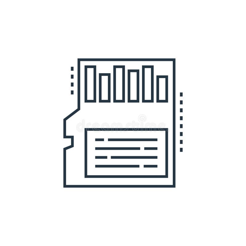 Sim Card Vector Icon Isolated on White Background. Outline, Thin Line ...