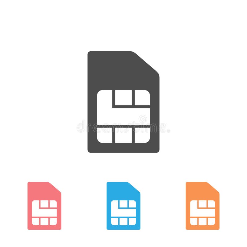 Sim Card Vector Line Icon. Sim Card Icon Symbol Stock Vector ...