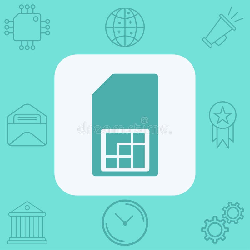 Sim Card Vector Icon Sign Symbol Stock Illustration - Illustration of ...