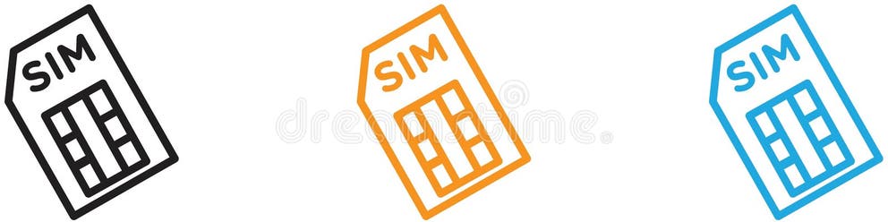 Sim Card Vector Logo Set Collection for Web App Ui Stock Vector ...