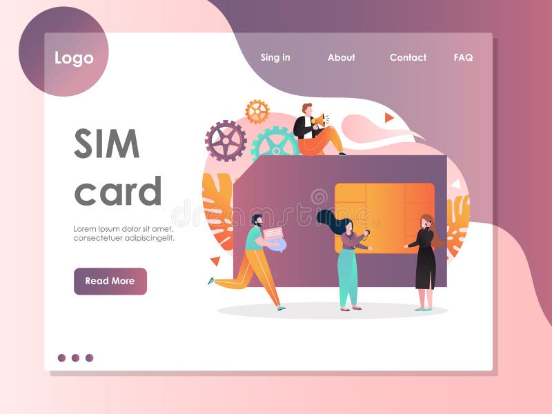 SIM Card Vector Website Landing Page Design Template Stock Vector ...