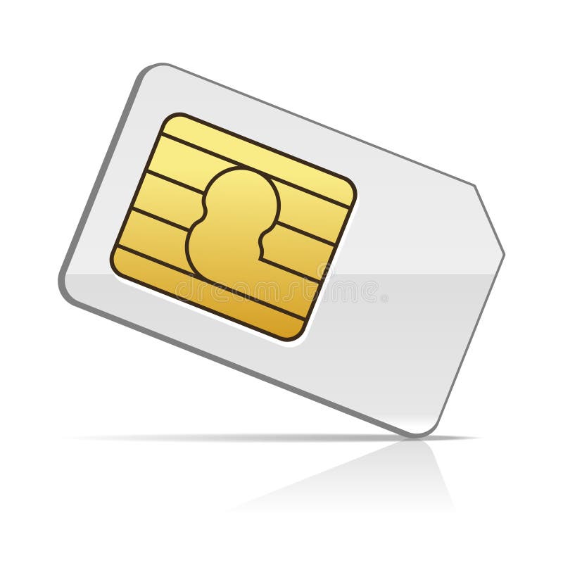 Sim Card on White Background Stock Vector - Illustration of gold ...