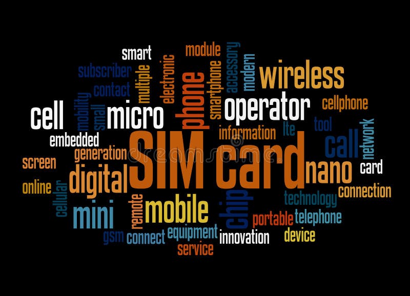 SIM Card Word Cloud Concept 2 Stock Illustration - Illustration of ...