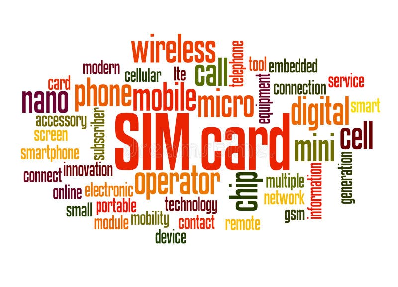 SIM Card Word Cloud Concept 3 Stock Illustration - Illustration of nano ...