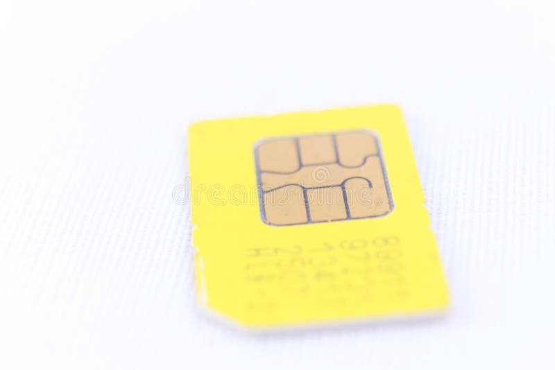 Yellow sim card stock image. Image of connection, number - 49838243