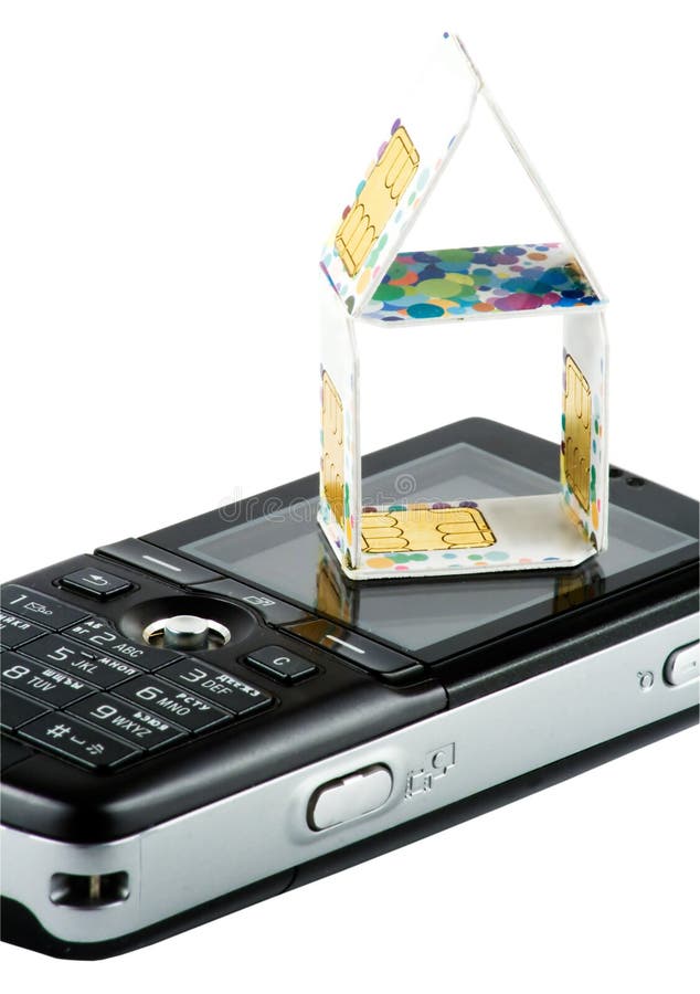 SIM cards on the phone stock image. Image of design, crystal - 4135819