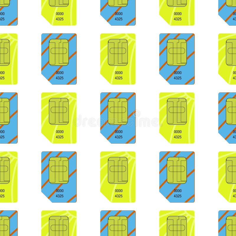SIM Cards Seamless Pattern stock vector. Illustration of pattern - 74290259