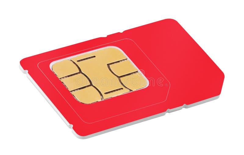 Rote SIM-Karte stockfoto. Bild von kommunikation, getrennt - 85786428