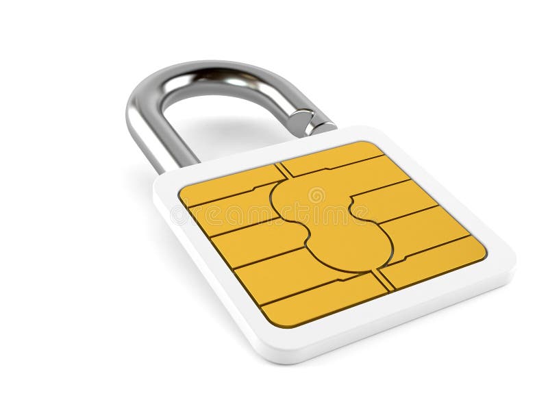 SIM lock concept stock illustration. Illustration of simlock - 98945710