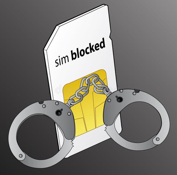 Sim locked stock vector. Illustration of blocking, stopped - 5522415