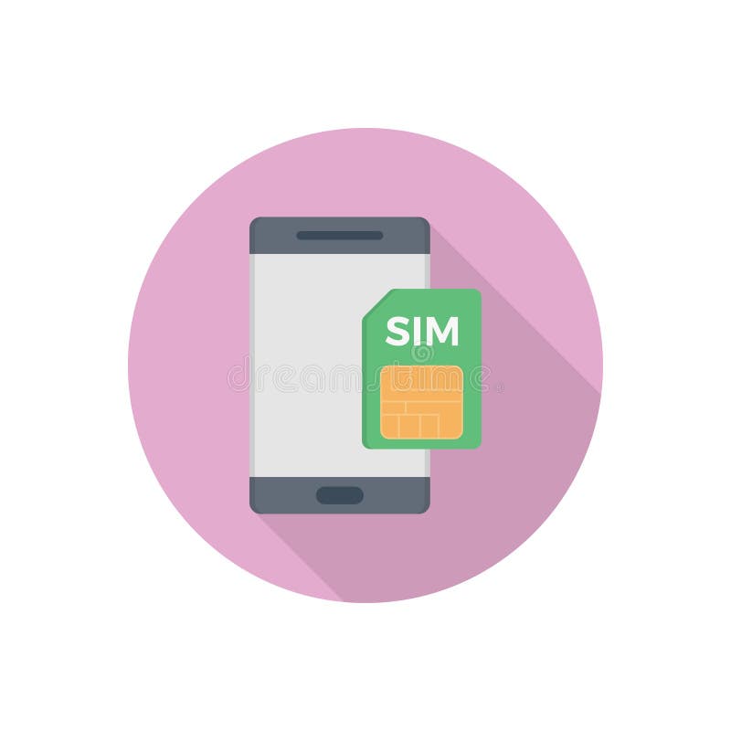 Sim Vector Flat Colour Icon Stock Vector - Illustration of micro ...