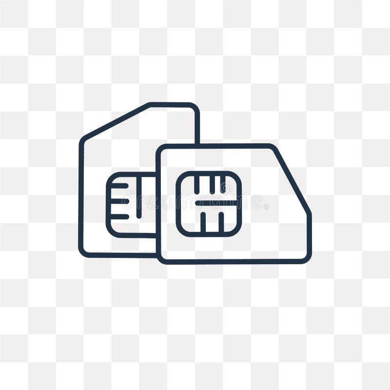 Sim Vector Icon Isolated on Transparent Background, Linear Sim T Stock ...