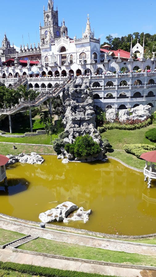 Simala catholic church editorial stock image. Image of religion - 290585979