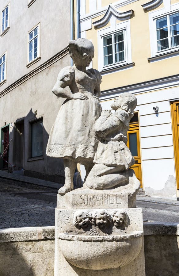 Simandl Fountain in Krems, Austria Stock Image - Image of historic ...