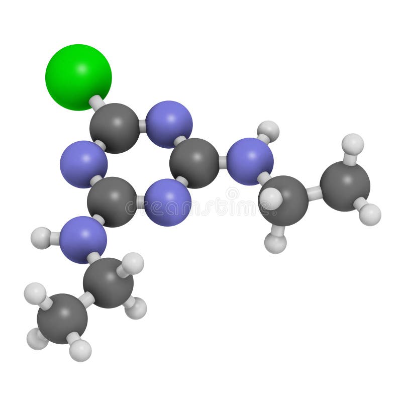 Simazine Herbicide Molecule. 3D Rendering Stock Illustration ...