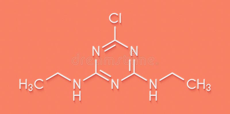 Simazine Herbicide Molecule. Skeletal Formula. Stock Illustration ...