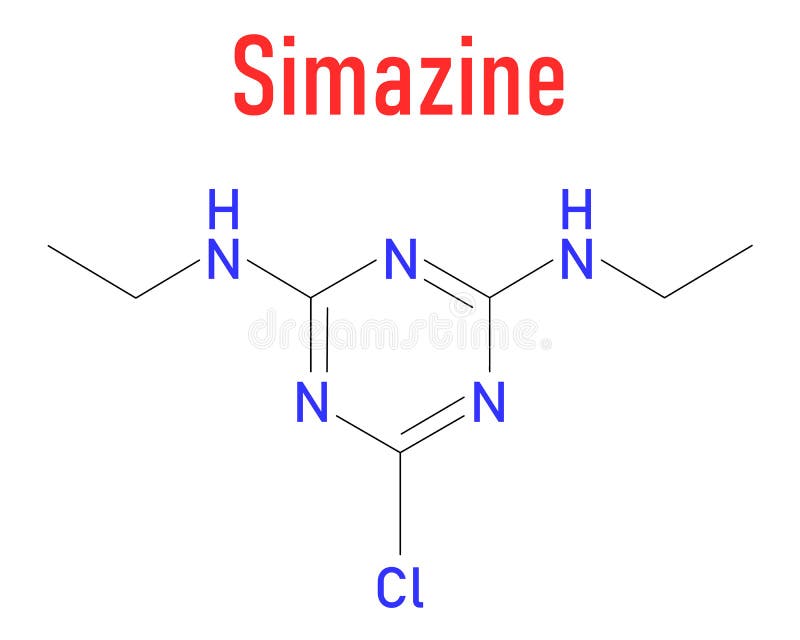 Simazine Herbicide Molecule. Skeletal Formula Stock Vector ...