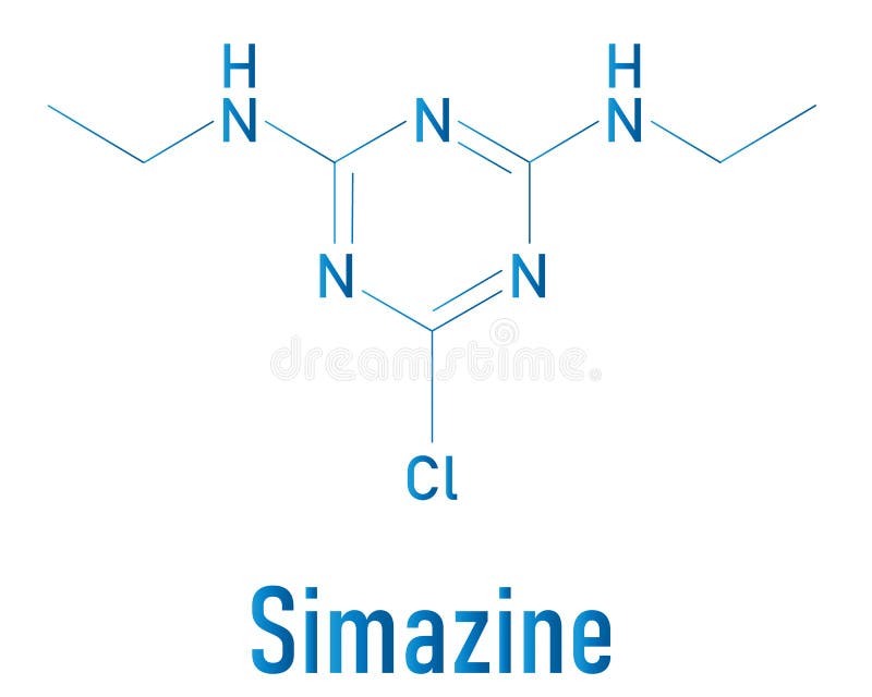 Simazine Herbicide Molecule. Skeletal Formula. Stock Illustration ...