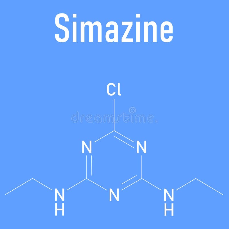 Simazine Herbicide Molecule. Skeletal Formula. Stock Illustration ...