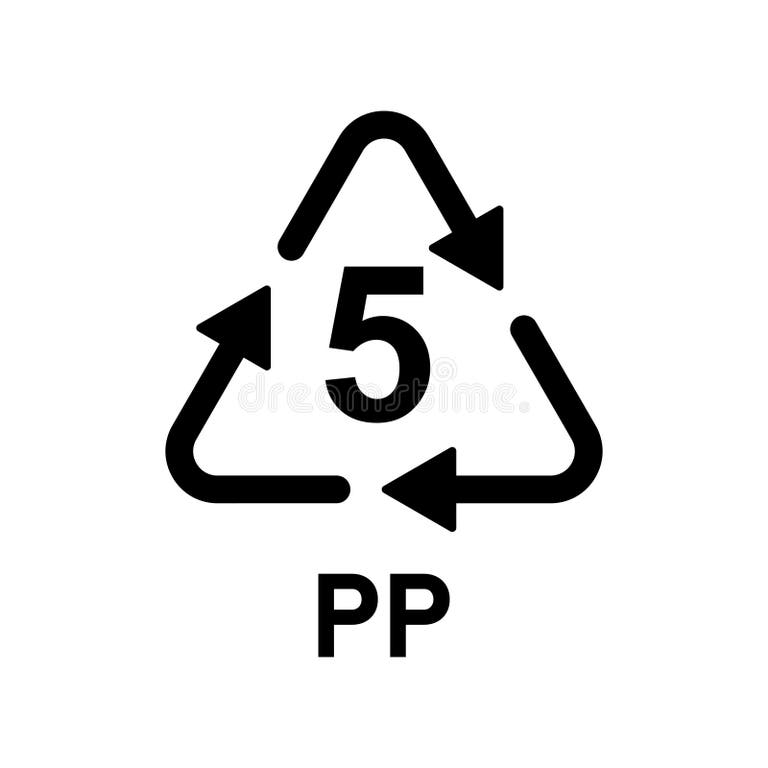 Simbol Reciclare Plastic Pp 5 Pictogramă Vector. Cod De Reciclare a ...