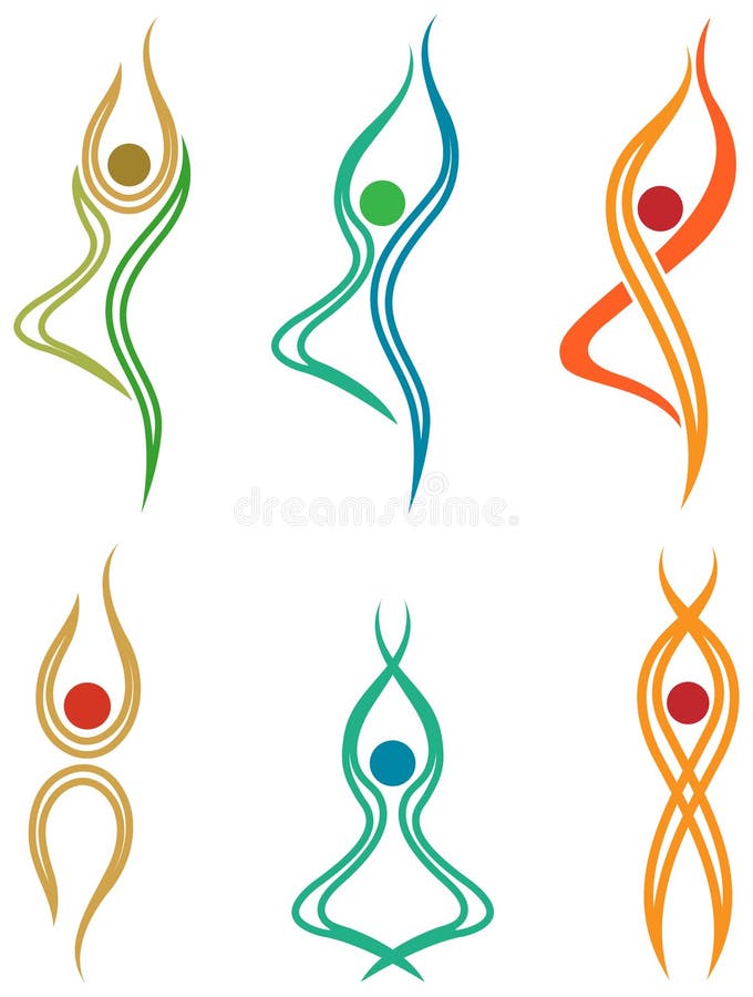 Simboli yoga astratti illustrazione vettoriale. Illustrazione di scalzo ...