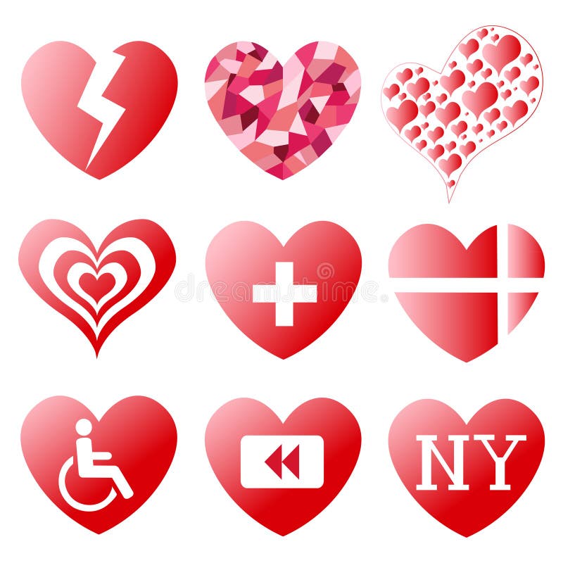 Simboli del cuore illustrazione vettoriale. Illustrazione di sfondo ...