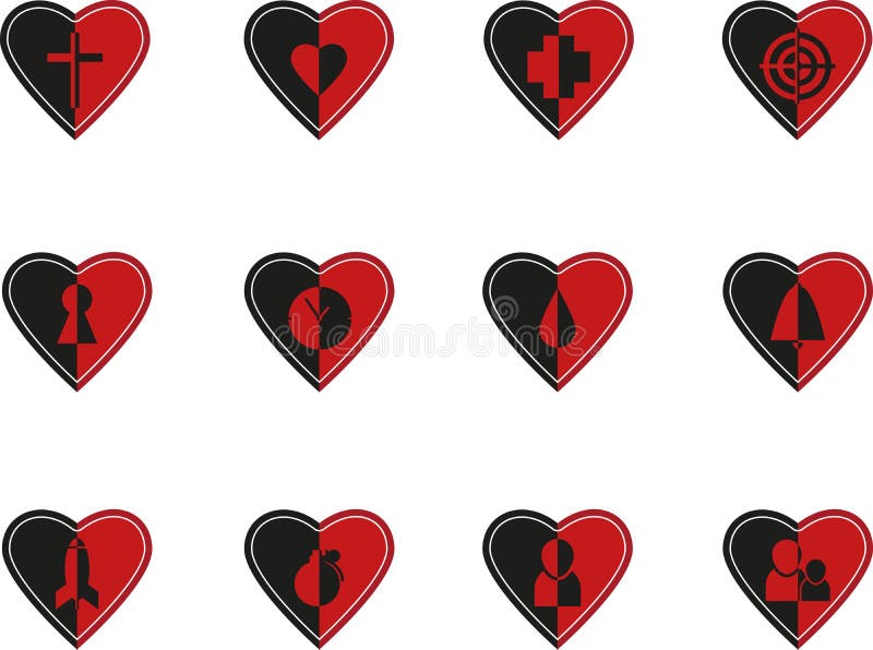 Simboli del cuore illustrazione vettoriale. Illustrazione di uomo ...