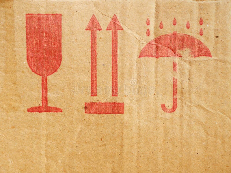 Simboli Dell'imballaggio Sulla Scatola Immagine Stock - Immagine di ...