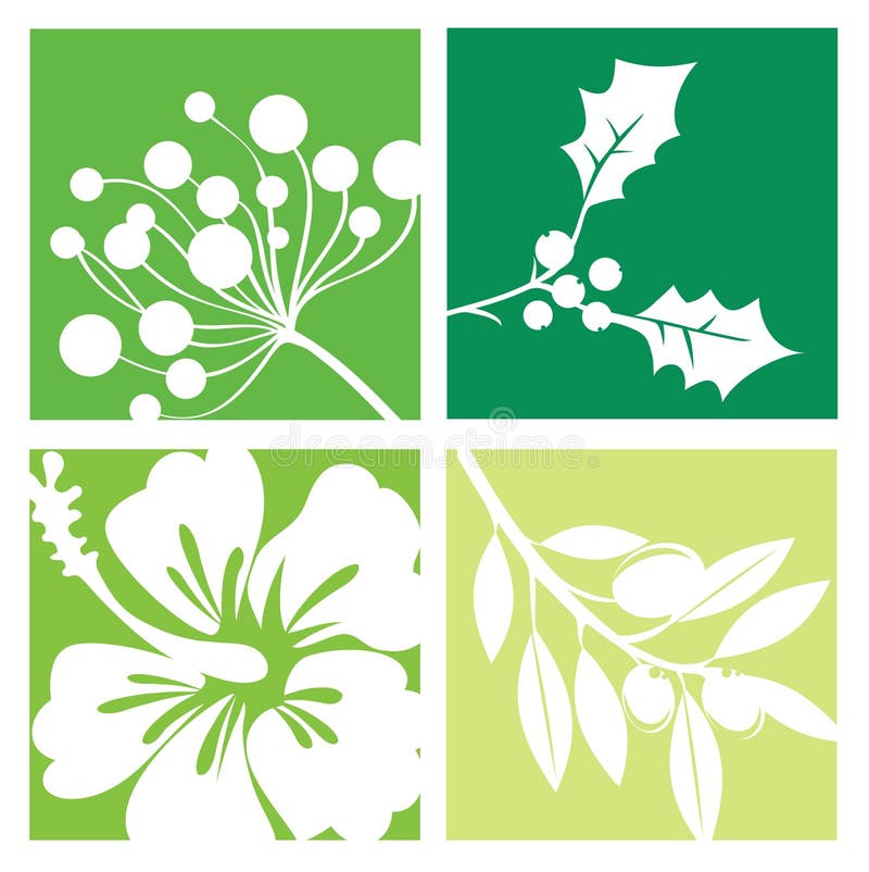 Simboli Della Natura, Fiori Illustrazione Vettoriale - Illustrazione di ...