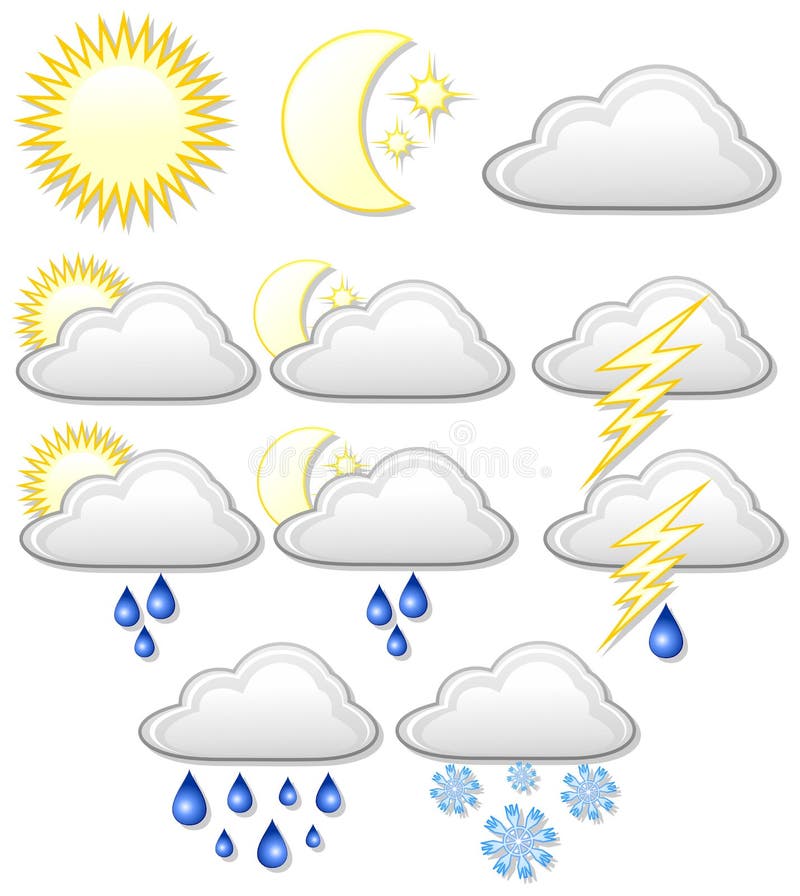 Icone Meteo illustrazione vettoriale. Illustrazione di meteorologia ...