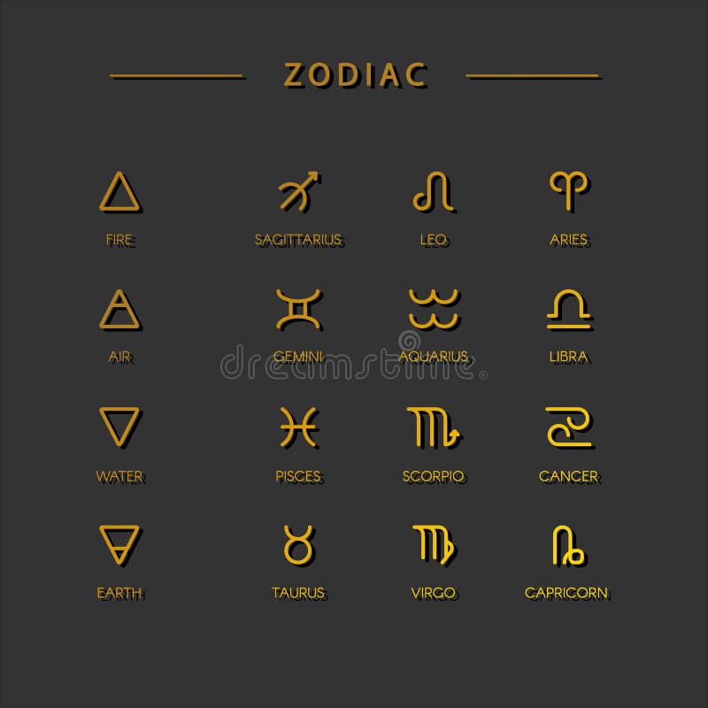 Simboli dello zodiaco illustrazione vettoriale. Illustrazione di ...