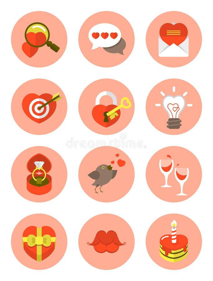 Simboli di amore illustrazione vettoriale. Illustrazione di regalo ...