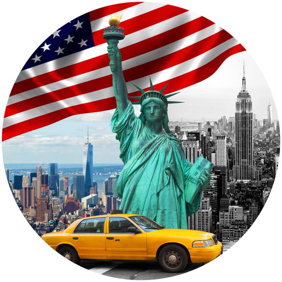 Simboli di New York City fotografia stock. Immagine di mela - 76605314