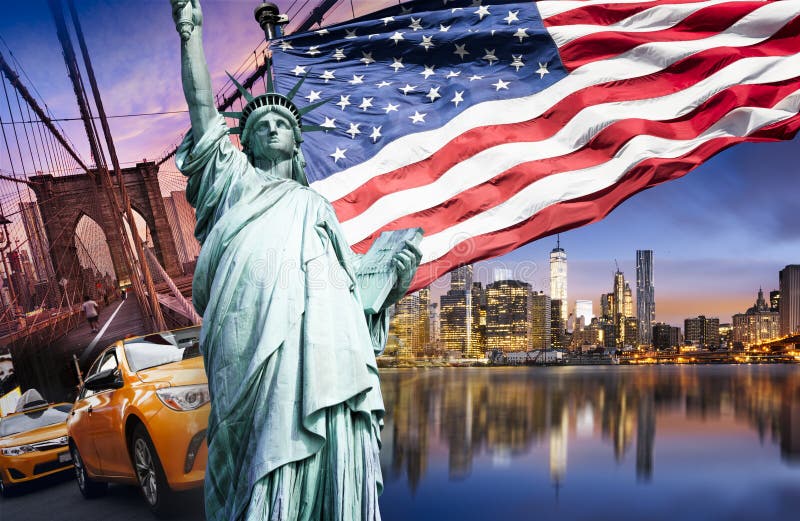 Simboli di New York City fotografia stock. Immagine di città - 68673118