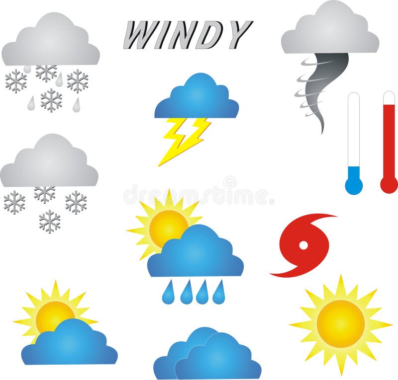 Simboli Meteorologici Illustrazioni, Vettoriali E Clipart Stock ...