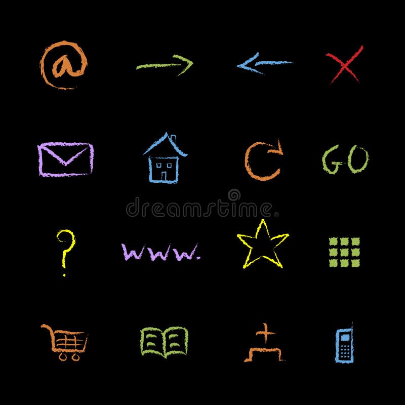 Simboli Del Internet Nel Web Illustrazione Vettoriale - Illustrazione ...