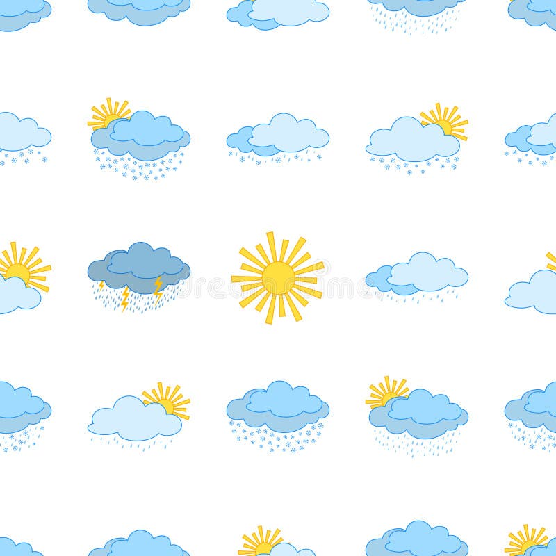 Simboli Meteorologici, Insieme Illustrazione Vettoriale - Illustrazione ...