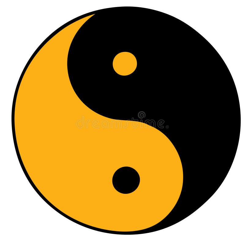 Simbolo Yin Yang Arancione illustrazione vettoriale. Illustrazione di ...