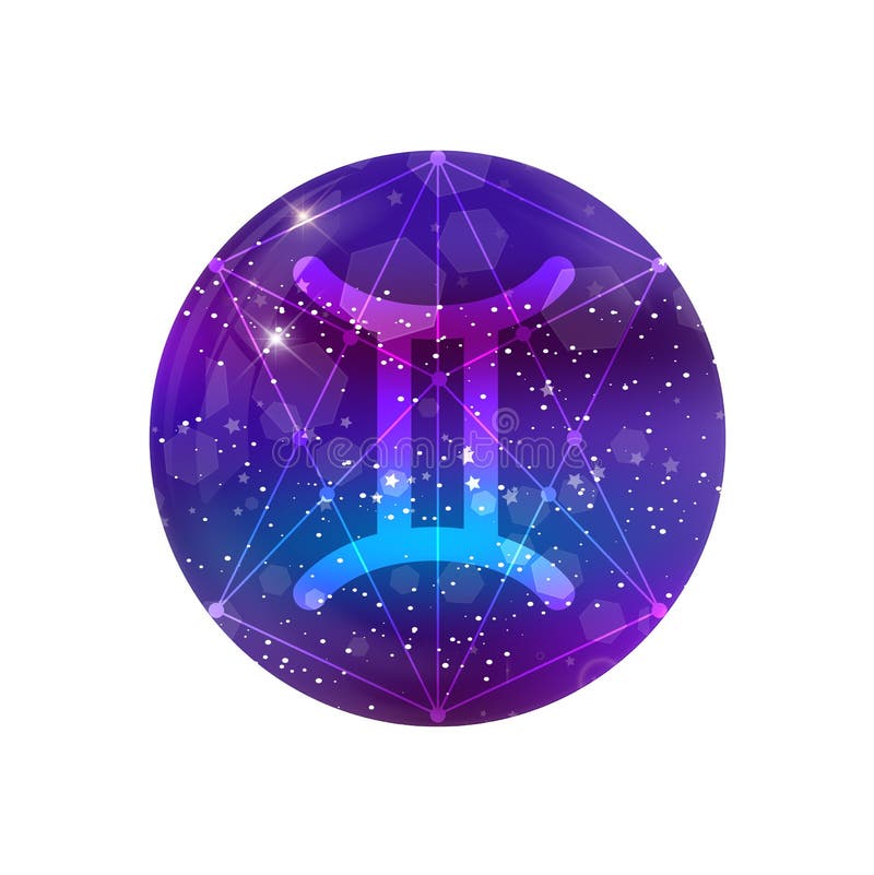 Simbolo Astrologico Dei Gemelli. Vettore Astratto Lucido Del Segno ...