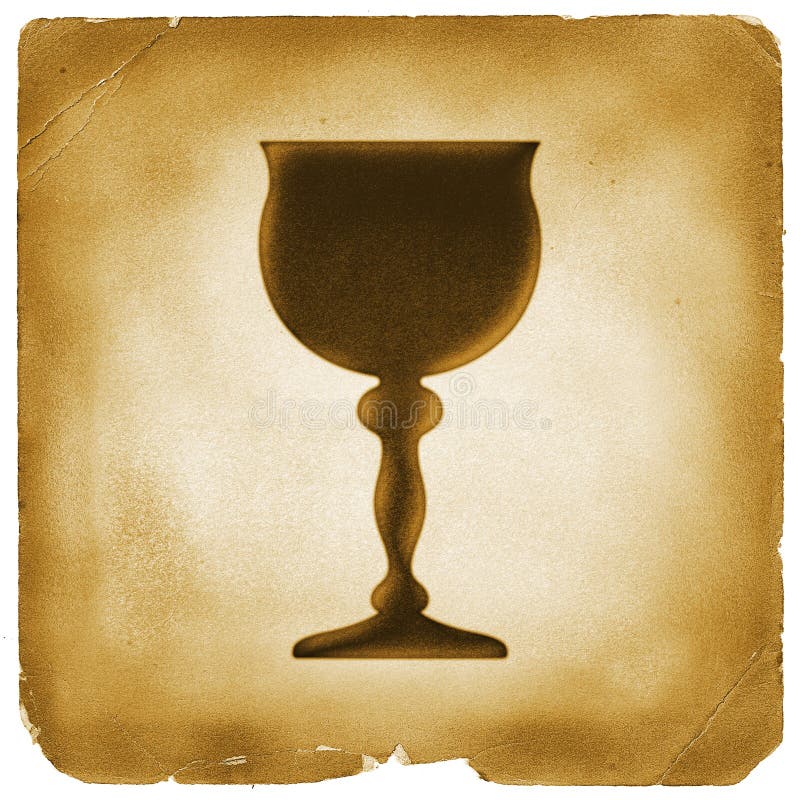 Simbolo Del Sacro Graal Su Vecchia Carta Illustrazione di Stock ...