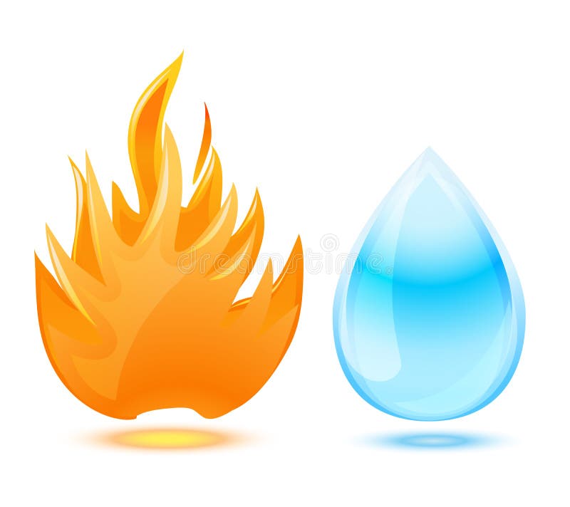 Simbolo di fuoco e acqua illustrazione vettoriale. Illustrazione di ...