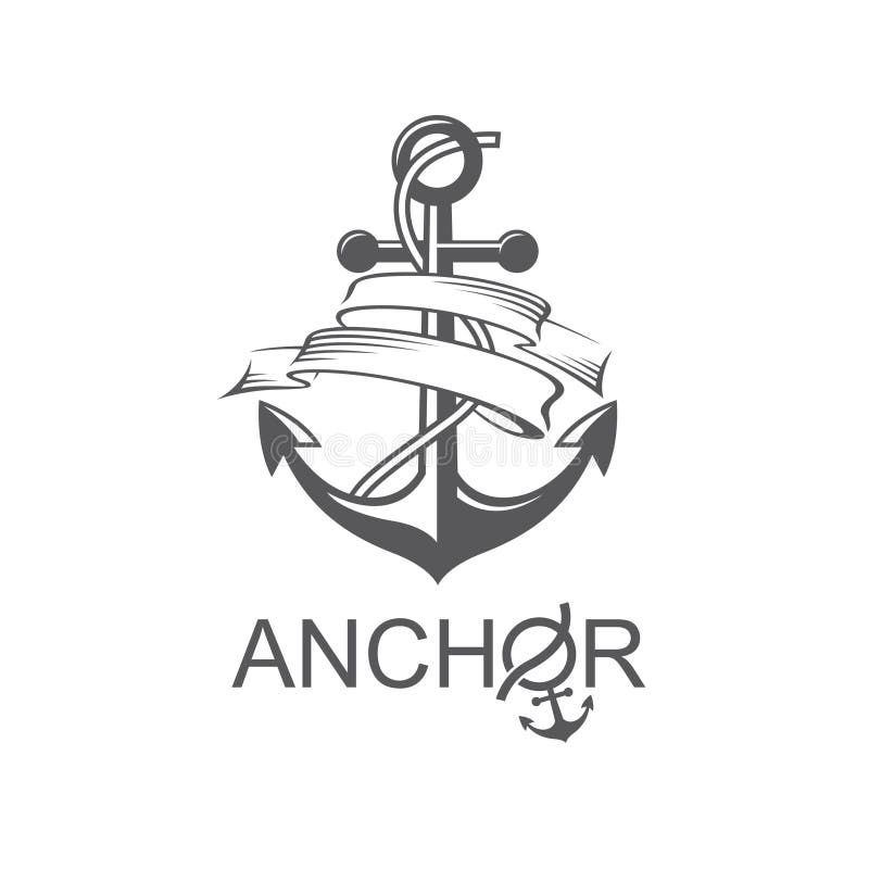 Simbolo Dell'ancora Con Il Nastro Illustrazione Vettoriale ...