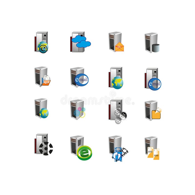 Simbolo Dell'icona Di Web Server Della Raccolta Illustrazione ...