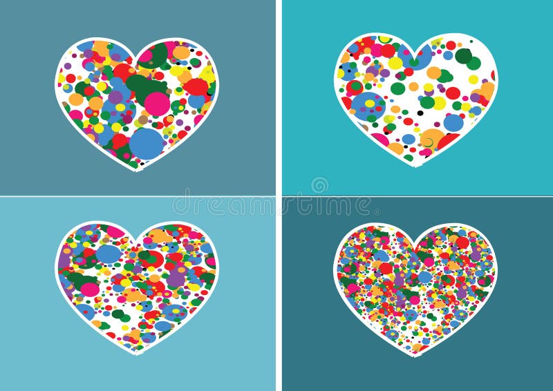 Simbolo Dell'icona E Dei Cuori Del Cuore Illustrazione Vettoriale ...