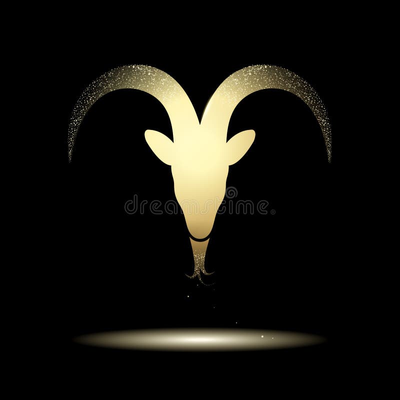 Logo della capra dell'oro illustrazione vettoriale. Illustrazione di ...