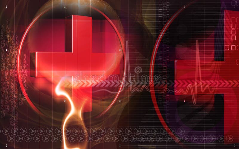 Simbolo della croce rossa illustrazione di stock. Illustrazione di nero ...