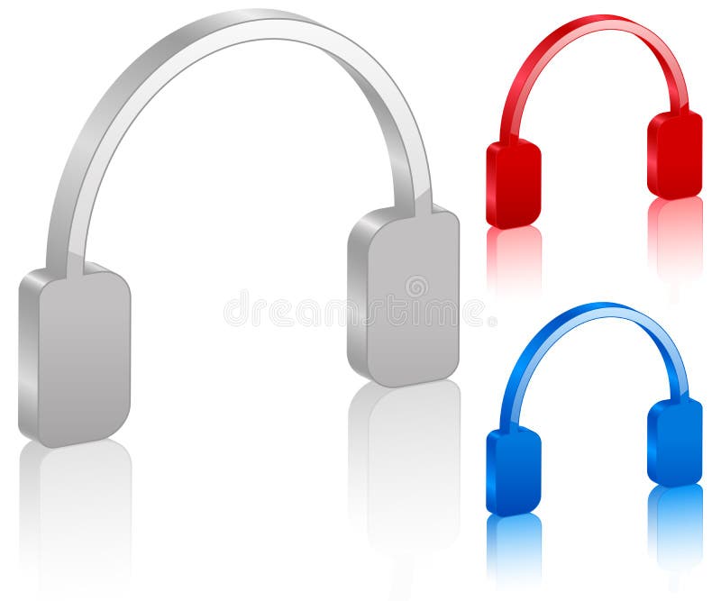 Simbolo della cuffia 3D illustrazione vettoriale. Illustrazione di ...