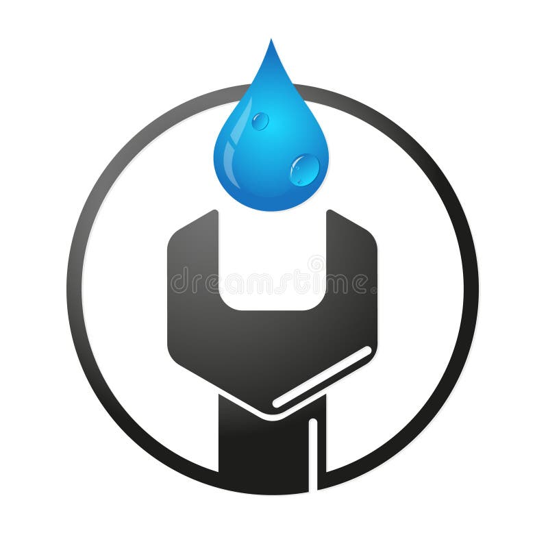 Icona Con Goccia Di Acqua E La Chiave Illustrazione Vettoriale ...
