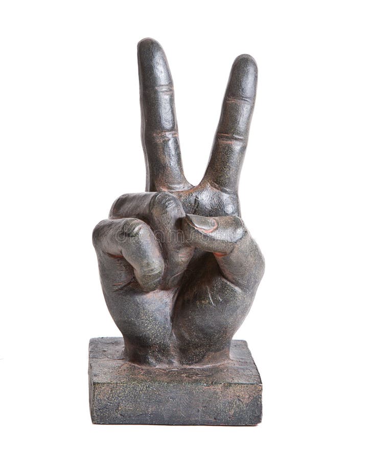 Segno Di Vittoria Con La Mano Immagine Stock - Immagine di statua ...